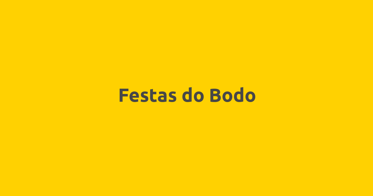 Festas Do Bodo | Pombal